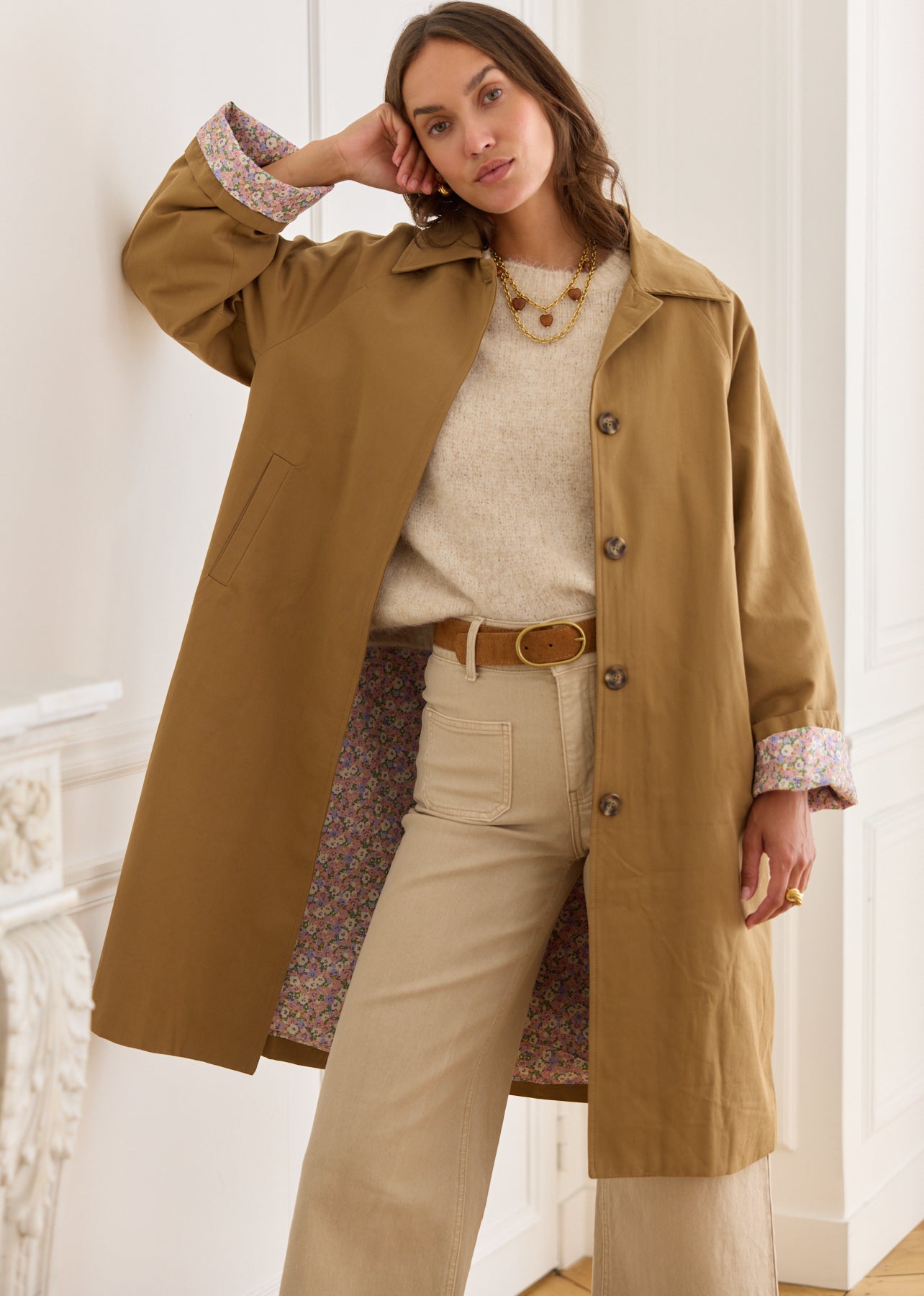 Trench mi long camel doublé liberty - Alec | Motus Boutique